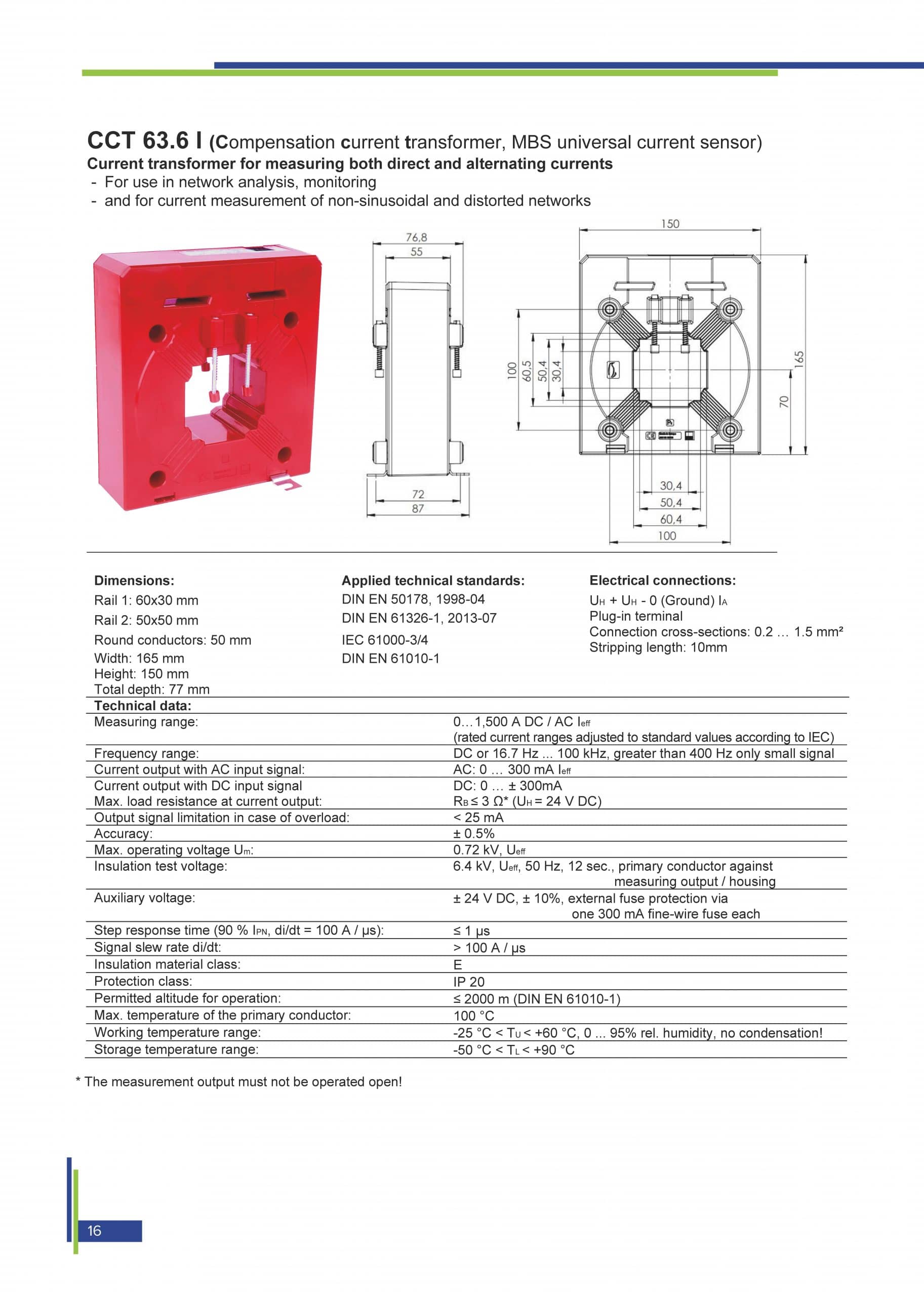 CCT I, Output-signal 0…20 mA - MBS AG & Co. KG