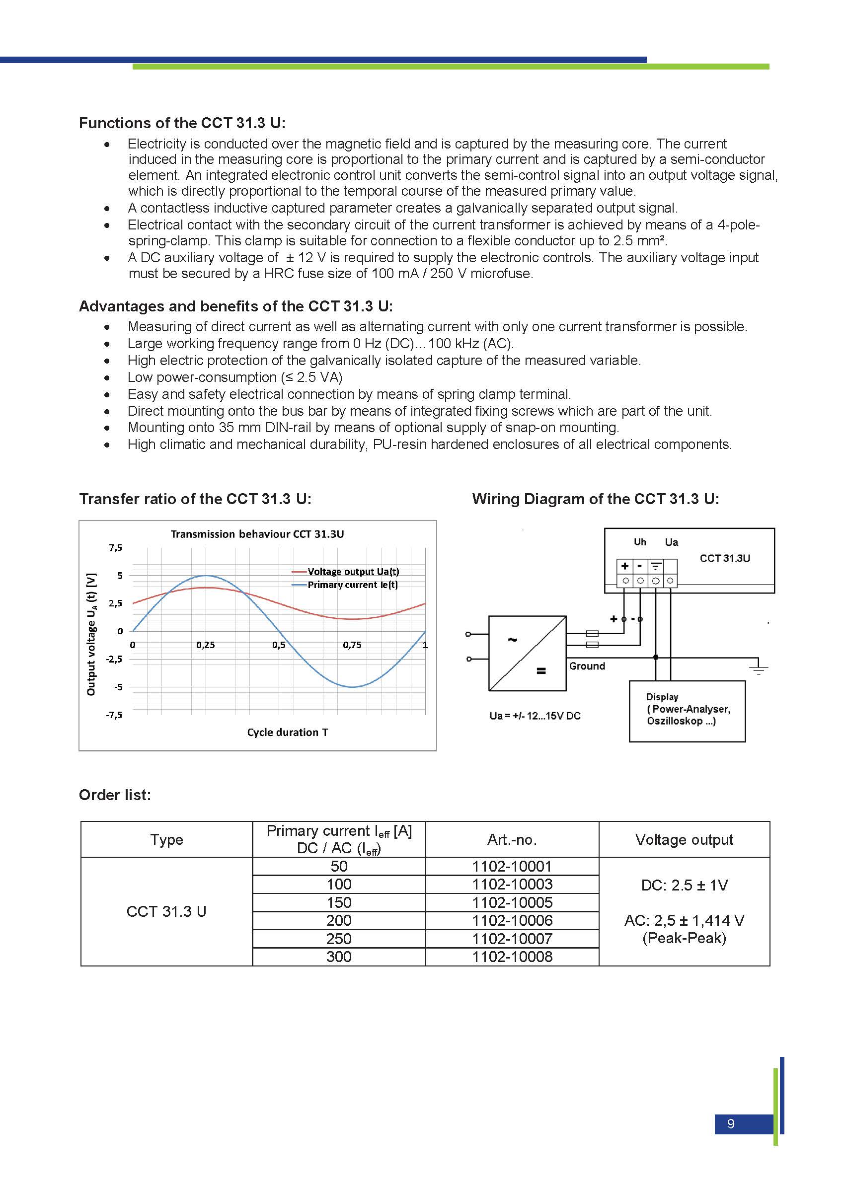 CCT U, Output-signal 2,5V - MBS AG & Co. KG