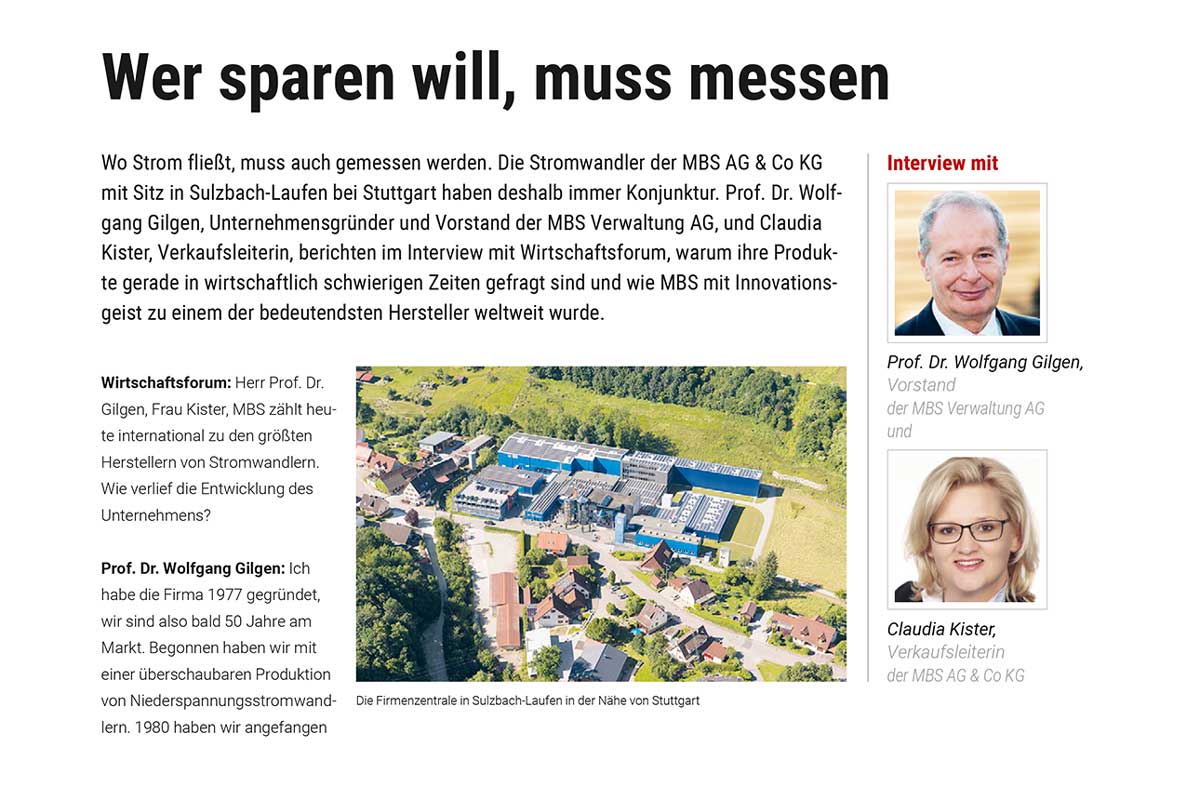 Interview im Wirtschaftsforum.de - MBS AG & Co. KG